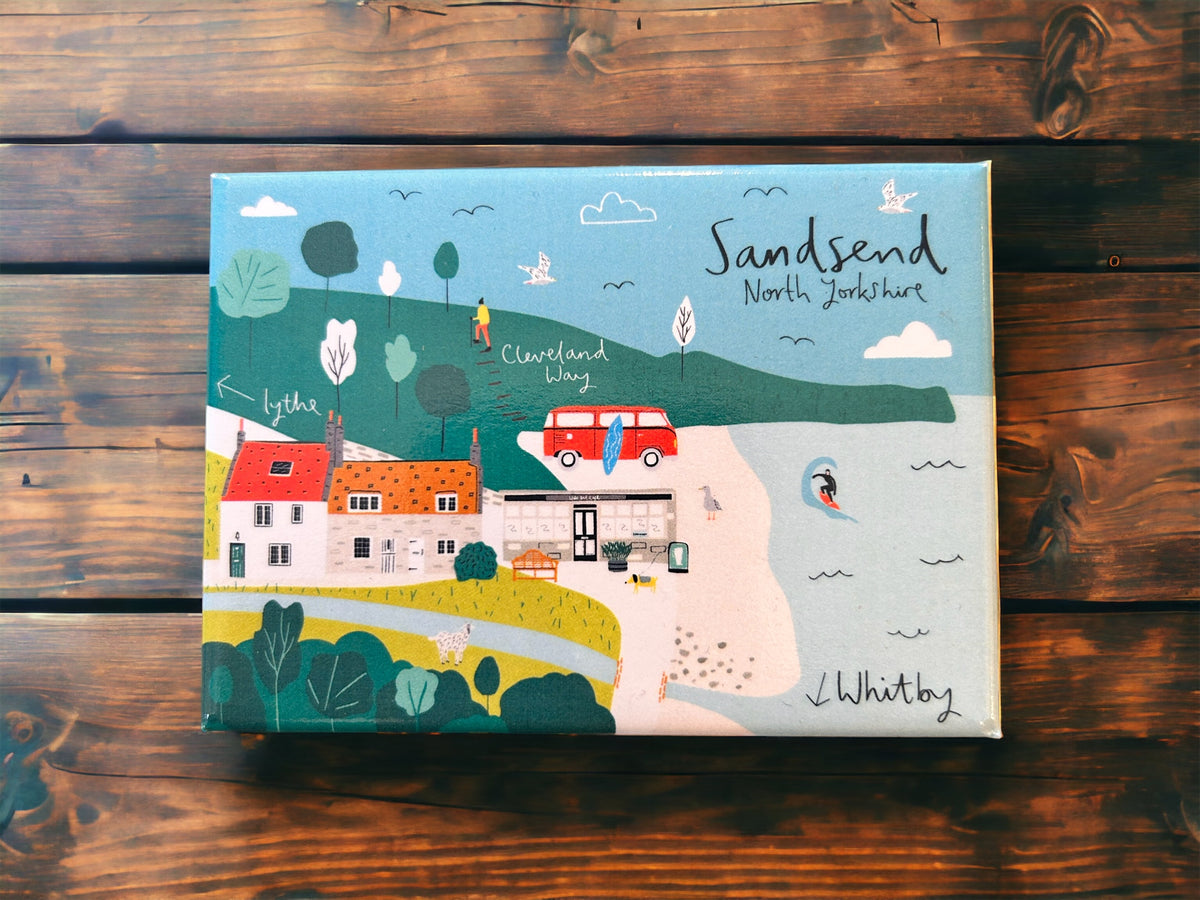 Sandsend Valley Illustrated Magnet – Jessica Hogarth Shop